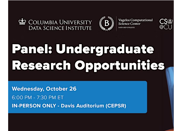 Undergraduate Computer and Data Science Research Panel | Barnard Computational Science Center
